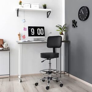 OmySalon Drafting Chair,Ergonomic Office Desk Chair with Back Support,Tall Adjustable Rolling Stool with Footrest & Thick Seat Cushion,Computer Chair for Salon Medical Spa Home Bar Kitchen Studio