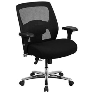 flash furniture hercules series 24/7 intensive use big & tall 500 lb. rated black mesh executive ergonomic office chair with ratchet back