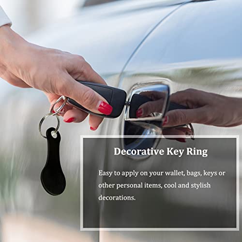 HUIKDY Key Ring Shopping Trolley Tokens, Portable Aluminum Alloy Key Ring Metal Trolley Tokens Keyrings Decorations for Men Women Shopping Cart Grocery Unisex Keychain Gift Pack of 4, Black