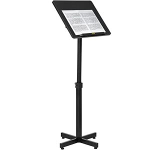 vevor lectern podium stand, height adjustable laptop table, portable presentation standing for classroom, office, church, tilting desktop with edge stopper, black