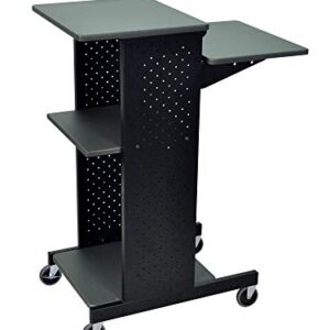 Luxor Gray 4 Shelf Mobile Presentation Station