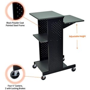 Luxor Gray 4 Shelf Mobile Presentation Station