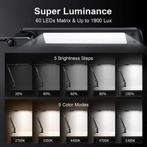 Yeslamp Evo Adjustable LED Desk Lamp, Professional Grade Table Light with 6 Axis Swing Arm, Video Conference Lighting, Architect Desk Lamp, Natural Spectrum Lights for Painting, Reading, Home Office