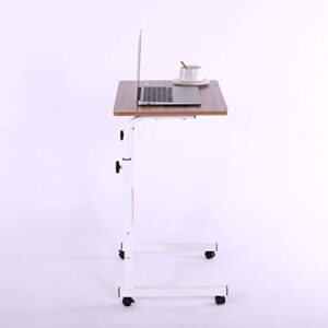 Fancasa Laptop Cart 23.6" Mobile Table Movable Portable Adjustable Notebook Computer Stand with Wheels (Teak)