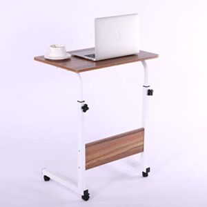 Fancasa Laptop Cart 23.6" Mobile Table Movable Portable Adjustable Notebook Computer Stand with Wheels (Teak)