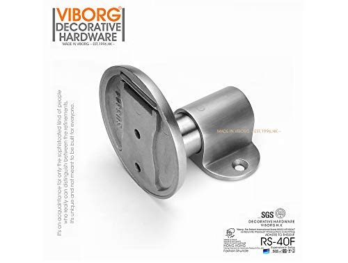 VIBORG Deluxe Solid SUS304 Stainless Steel Casting Adjustable Floor Mount Mounted Magnetic Door Stopper Doorstop Door Stop, RS-40F (1)