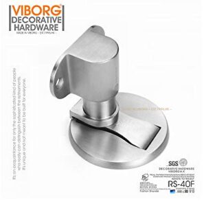 VIBORG Deluxe Solid SUS304 Stainless Steel Casting Adjustable Floor Mount Mounted Magnetic Door Stopper Doorstop Door Stop, RS-40F (1)