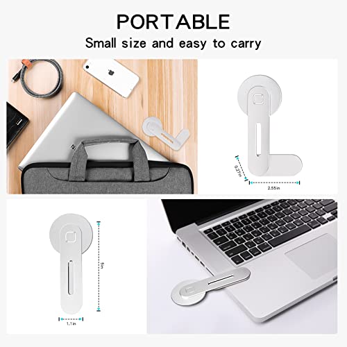 Cham-X Magnetic Phone Holder for Laptop, Adjustable and Foldable Computer or Car Monitor Side Mount, Portable MagSafe Bracket Compatible with iPhone 14/13/12 Series