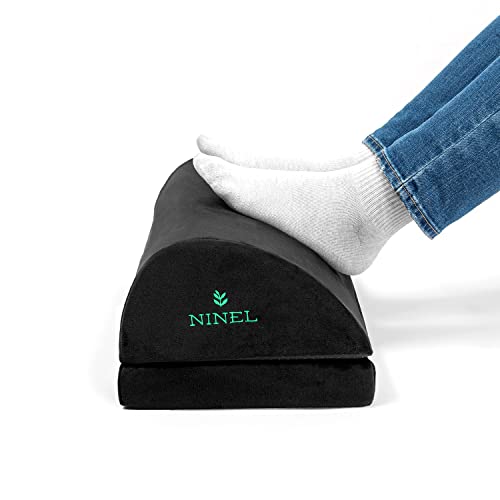 NINEL Foot Rest for Under Desk at Work - Ergonomic Memory Foam Office Foot Rest - Home Office Desk Accessories - Gaming Foot Rest - Incl. Storage Bag