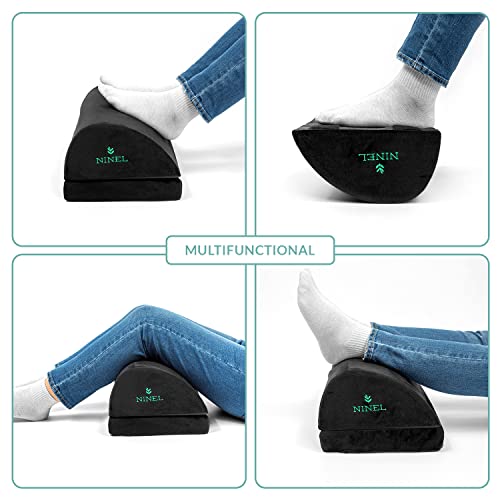 NINEL Foot Rest for Under Desk at Work - Ergonomic Memory Foam Office Foot Rest - Home Office Desk Accessories - Gaming Foot Rest - Incl. Storage Bag