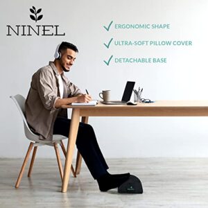 NINEL Foot Rest for Under Desk at Work - Ergonomic Memory Foam Office Foot Rest - Home Office Desk Accessories - Gaming Foot Rest - Incl. Storage Bag