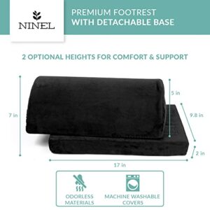 NINEL Foot Rest for Under Desk at Work - Ergonomic Memory Foam Office Foot Rest - Home Office Desk Accessories - Gaming Foot Rest - Incl. Storage Bag