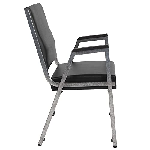 EMMA + OLIVER 1000 lb. Rated Black Antimicrobial Vinyl Bariatric Medical Reception Arm Chair