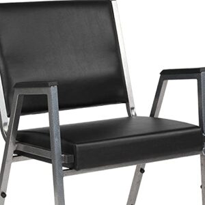 EMMA + OLIVER 1000 lb. Rated Black Antimicrobial Vinyl Bariatric Medical Reception Arm Chair