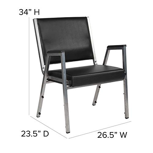 EMMA + OLIVER 1000 lb. Rated Black Antimicrobial Vinyl Bariatric Medical Reception Arm Chair