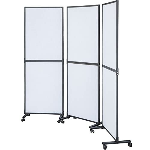 VEVOR Acoustic Room Divider 72" x 66" Office Partition Panel 3 Pack Office Divider Wall Cool Gray Office Dividers Partition Wall Polyester & 45 Steel Cubicle Wall Reduce Noise and Visual Distractions