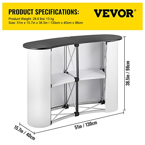 Geindus Portable Tradeshow Podium Table Display Exhibition Counter Stand Booth Fair with Wall Bags 51" X 15.7" X 38.5"