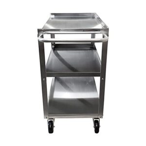 AmGood Stainless Steel Utility Cart | 21" Wide X 33" Long X 33" High | 3 Shelf Metal Utility Cart on Wheels with Handle | for Home & Business Use