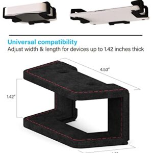 KUSOVILI Under Desk Laptop Holder with Screw, Full Coverage Soft Felt Laptop Metal Mount, Under Desk Bracket, Compatible with Apple MacBook Pro, Surface, Keyboard, Router, DVD Player and More