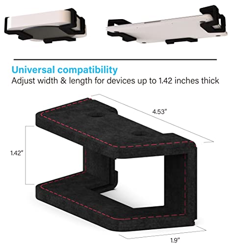 KUSOVILI Under Desk Laptop Holder with Screw, Full Coverage Soft Felt Laptop Metal Mount, Under Desk Bracket, Compatible with Apple MacBook Pro, Surface, Keyboard, Router, DVD Player and More