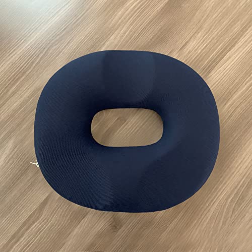 Shalala Donut Seat Cushion for Office Chair - Ergonomic Supportive Hemorrhoid Tailbone Cushion for Sciatica Lower Back Pain Relief - Hard Memory Foam with Removable Cover Navy for Female