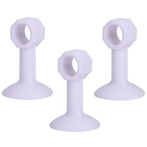 3pcs premium mileqee door handle stopper for door wall protector, door knob silencers, silicone noise stoppers for slamming doors, soft sound dampening doorstop bumpers, quiet catch suction cup white