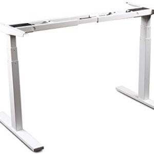 VWINDESK VJ201-S3 Electric Height Adjustable Sitting Standing Desk Frame Only/Sit Stand - Dual Motors 3 Segment Motorized Desk Base Only,White