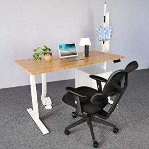 VWINDESK VJ201-S3 Electric Height Adjustable Sitting Standing Desk Frame Only/Sit Stand - Dual Motors 3 Segment Motorized Desk Base Only,White