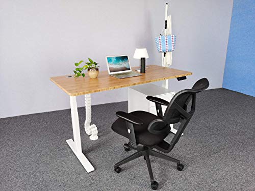 VWINDESK VJ201-S3 Electric Height Adjustable Sitting Standing Desk Frame Only/Sit Stand - Dual Motors 3 Segment Motorized Desk Base Only,White