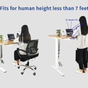 VWINDESK VJ201-S3 Electric Height Adjustable Sitting Standing Desk Frame Only/Sit Stand - Dual Motors 3 Segment Motorized Desk Base Only,White