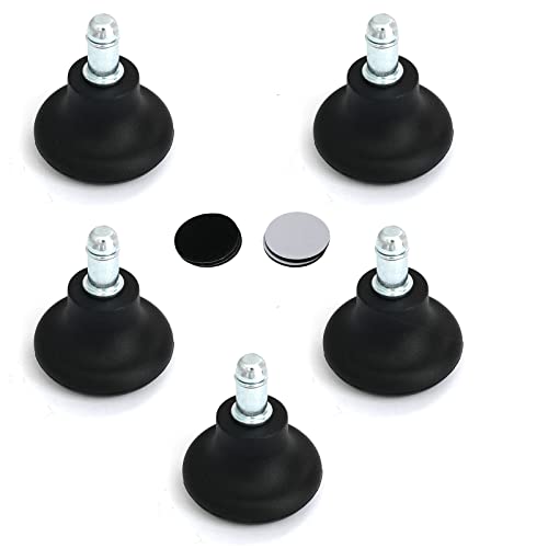 Furniture Casters heyous 5pcs Office Furniture Casters Black Fixed Stationary Castors Chair Feet Wheel Stopper