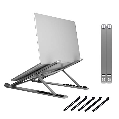 Zylpha Portable Laptop Stand for 10 inch to 17.3 inch Laptops, Universal Adjustable Laptop Stand, Foldable & Compact Laptop Stand for Traveling with Non-Slip Technology (Grey)