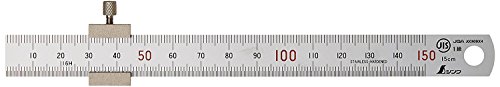 Shinwa Ruler Straight Silver With Stopper 150mm 15cm 76751 from JAPAN