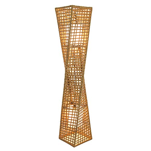 Artiva USA Phuket 51" 2-Light Unique Handcrafted Twist Rattan Floor Lamp