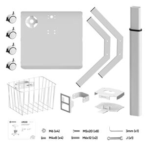 ONKRON Rolling Laptop Stand - Computer Cart with Wheels - Standing Desk On Wheels - Foot Pedal Pneumatic Height Adjustable Table On Wheels - Utility Medical Cart - Desk Load up to 17.6 Lbs, White