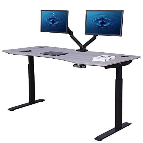 ApexDesk AX7133GRY Elite Pro Series Electric Height Adjustable Standing Desk (71", Grey Top/Black Frame)