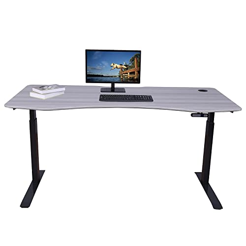 ApexDesk AX7133GRY Elite Pro Series Electric Height Adjustable Standing Desk (71", Grey Top/Black Frame)