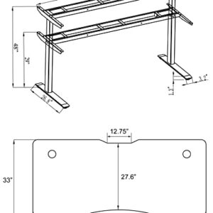 ApexDesk AX7133GRY Elite Pro Series Electric Height Adjustable Standing Desk (71", Grey Top/Black Frame)