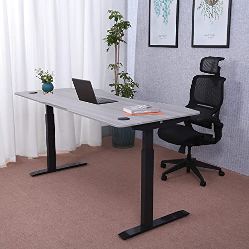 ApexDesk AX7133GRY Elite Pro Series Electric Height Adjustable Standing Desk (71", Grey Top/Black Frame)