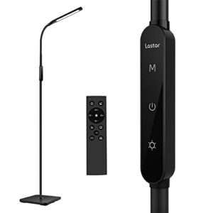 lastar led floor lamp, 550 lumen floor lamp for living room with 5 brightness and 3000k-6500k color temperature, 1h timer & memory function (black pro)