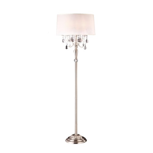 OK Lighting OK-5109F OK-5109f Crystal Silver Floor Lamp, 17" x 17" x 62"