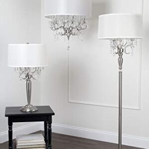 OK Lighting OK-5109F OK-5109f Crystal Silver Floor Lamp, 17" x 17" x 62"