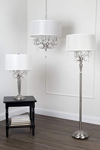 OK Lighting OK-5109F OK-5109f Crystal Silver Floor Lamp, 17" x 17" x 62"