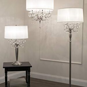 OK Lighting OK-5109F OK-5109f Crystal Silver Floor Lamp, 17" x 17" x 62"