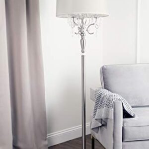 OK Lighting OK-5109F OK-5109f Crystal Silver Floor Lamp, 17" x 17" x 62"