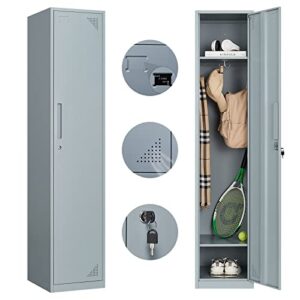 sisesol metal lockers for employees steel locker large school locker metal wall locker office employee lock box 71″ steel storage cabinet storage locker cabinet for home gym office school garage