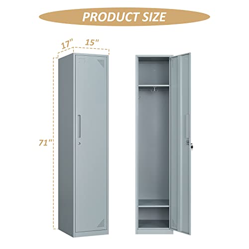 SISESOL Metal Lockers for Employees Steel Locker Large School Locker Metal Wall Locker Office Employee Lock Box 71" Steel Storage Cabinet Storage Locker Cabinet for Home Gym Office School Garage