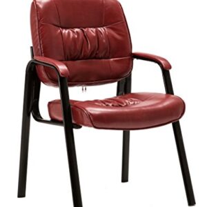 BTEXPERT Leather Office Executive Waiting Room Guest Reception Side Conference Chair, Burgundy, 1