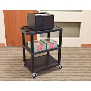 LUXOR WT34S 3 Shelves Tuffy Utility Cart - Black