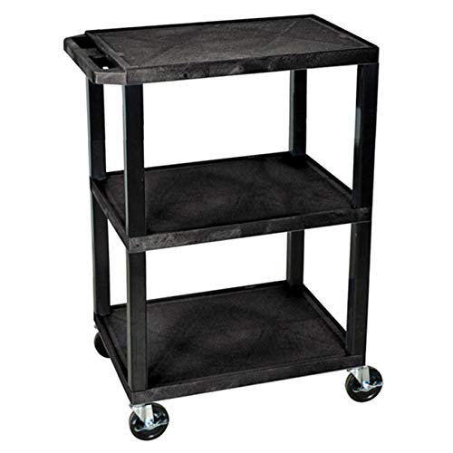 LUXOR WT34S 3 Shelves Tuffy Utility Cart - Black